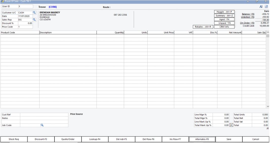 Raising Customer Credit Notes in the Point of Sale Screen – Xline Hub